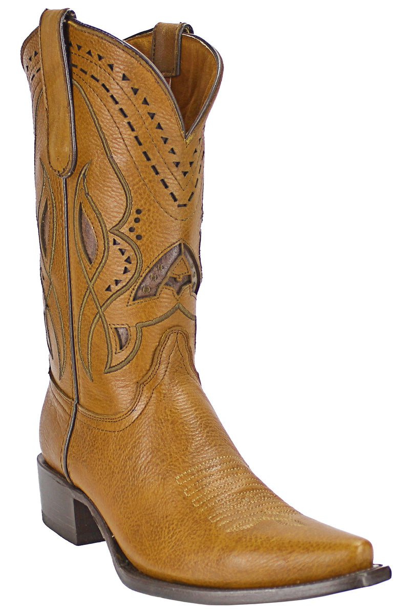 Admirable® Grizzly Leather Snip-Toe Boots (Honey) – Caballero Western Wear