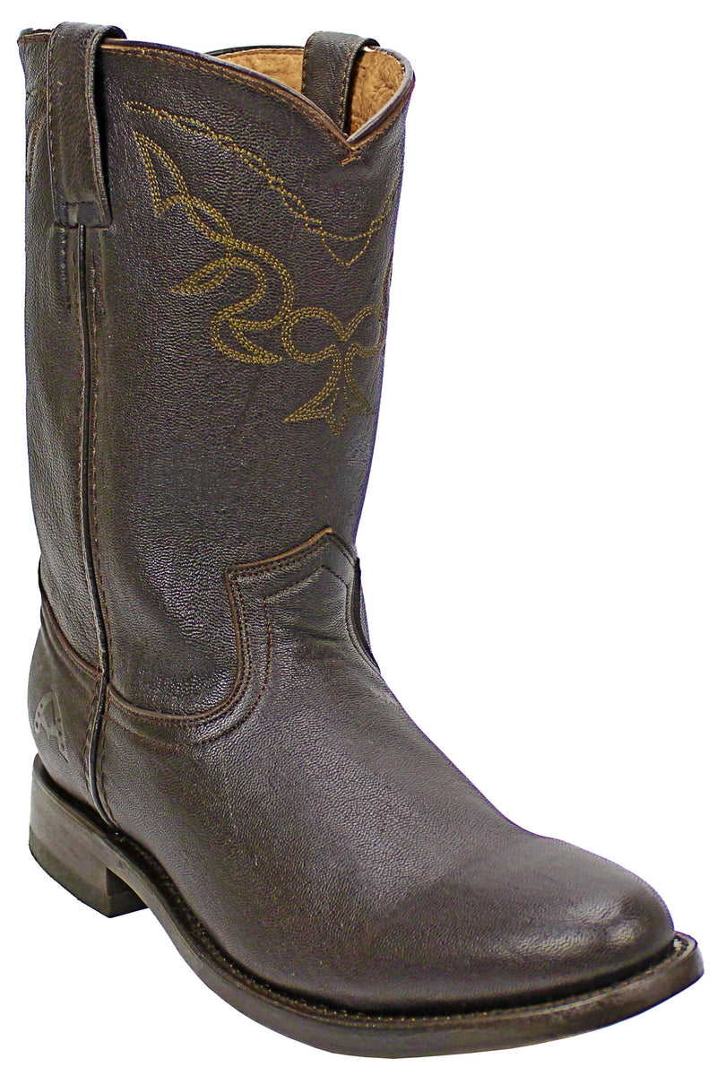Admirable Roper Leather Round-Toe Boots (Chocolate) – Caballero Western ...